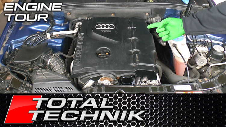 Audi A4 2.0 TFSI Engine Bay Guided Tour Basic Components Audi A4 B8
